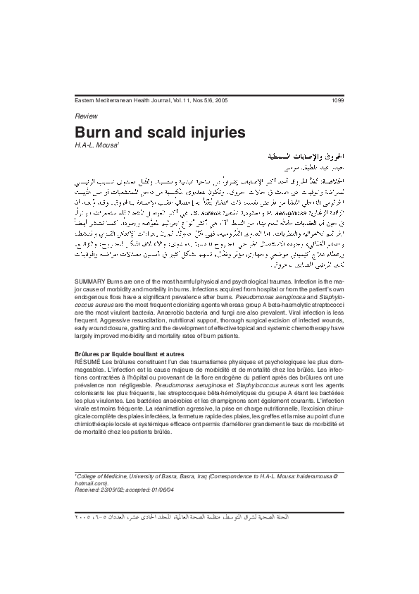 (PDF) Burn and scald injuries