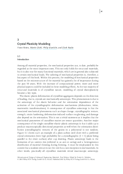 (PDF) Crystal Plasticity Modeling