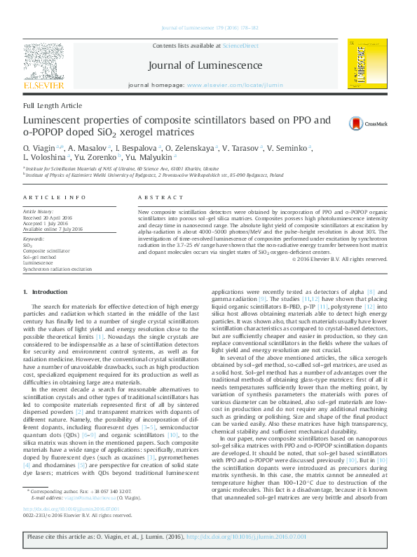 (PDF) Luminescent properties of composite scintillators based on PPO and o-POPOP doped SiO2 ...