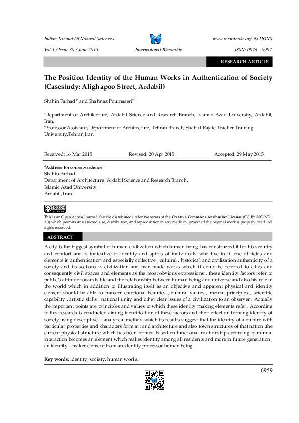 (PDF) The Position Identity of the Human Works in Authentication of ...