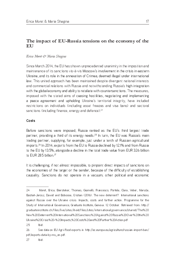 (PDF) The Impact of EU-Russia Tensions on the Economy of the EU (with ...