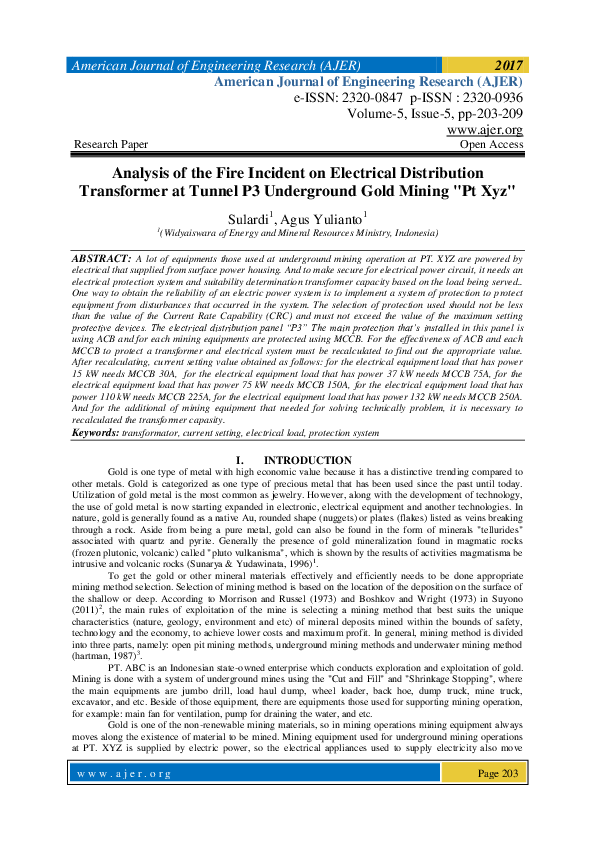 (PDF) Analysis of the Fire Incident on Electrical Distribution ...