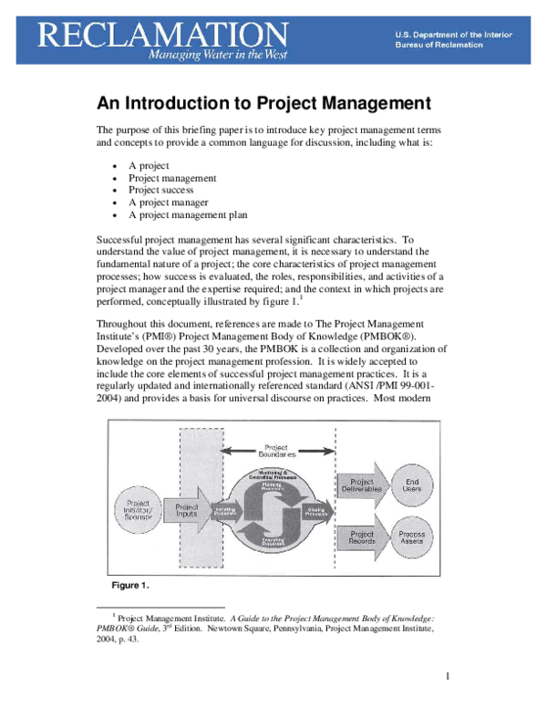 (PDF) An Introduction to Project Management