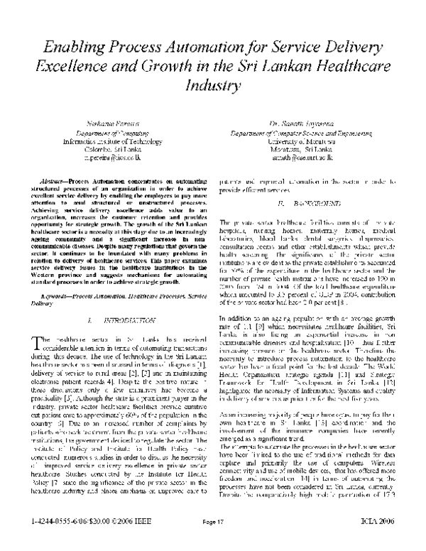 (PDF) Enabling Process Automation for Service Delivery Excellence and ...