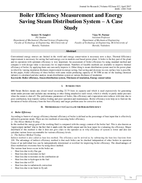 (PDF) Boiler Efficiency Measurement and Energy Saving Steam ...