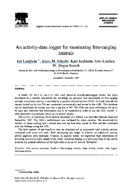 (PDF) An activity-data-logger for monitoring free-ranging animals
