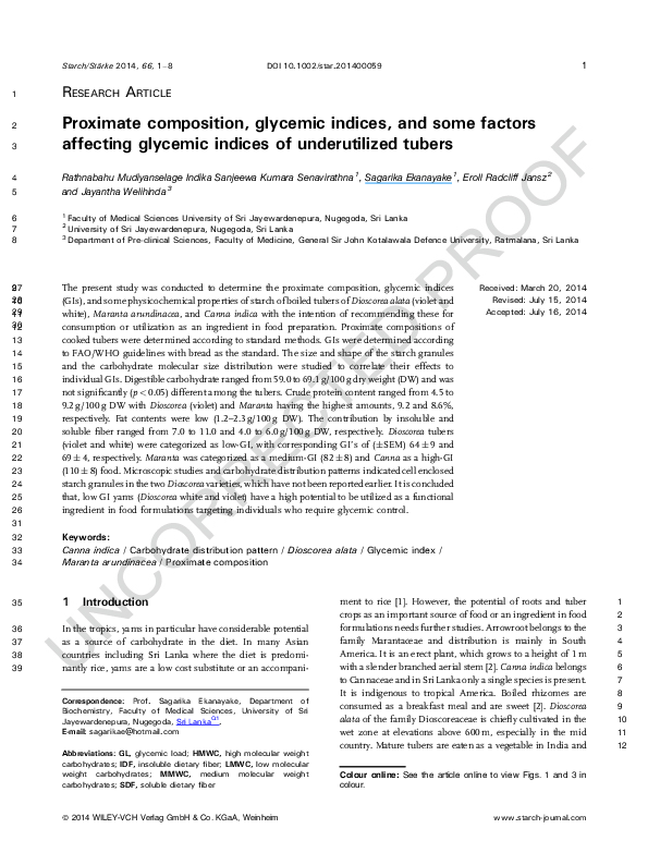 (PDF) Proximate composition, glycemic indices, and some factors ...