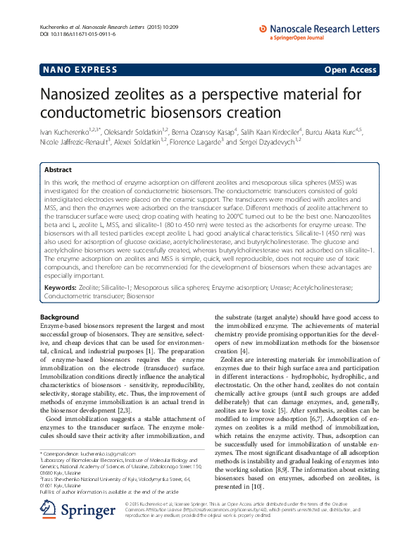 (PDF) Nanosized zeolites as a perspective material for conductometric ...