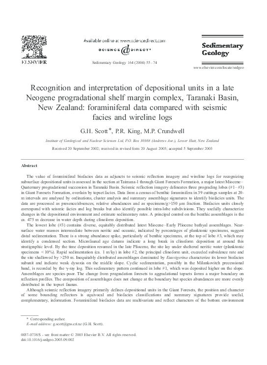 (PDF) Recognition and interpretation of depositional units in a late Neogene progradational ...