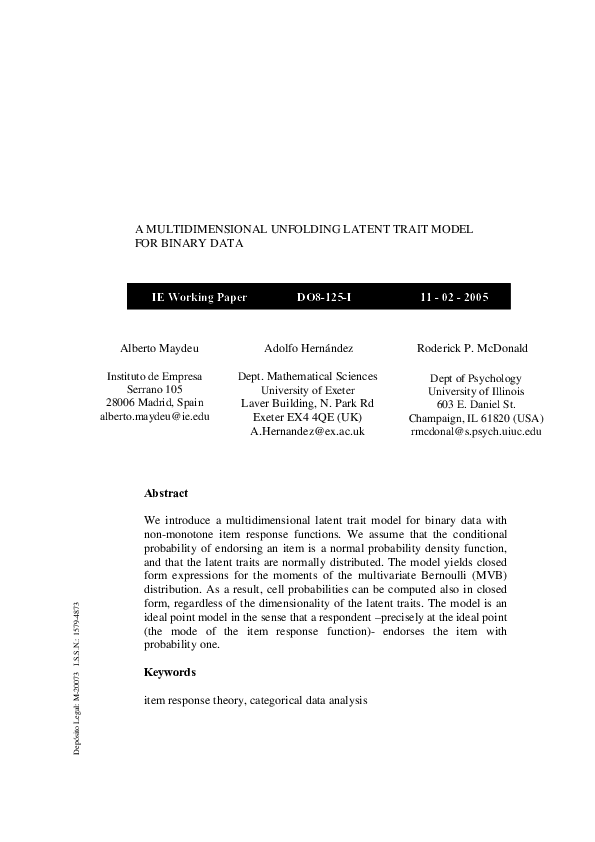 (PDF) A dual latent class unfolding model for two-way two-mode preference rating data | Rodrigo ...