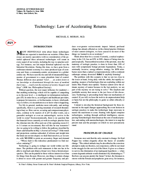 (PDF) Law of Accelerating Returns
