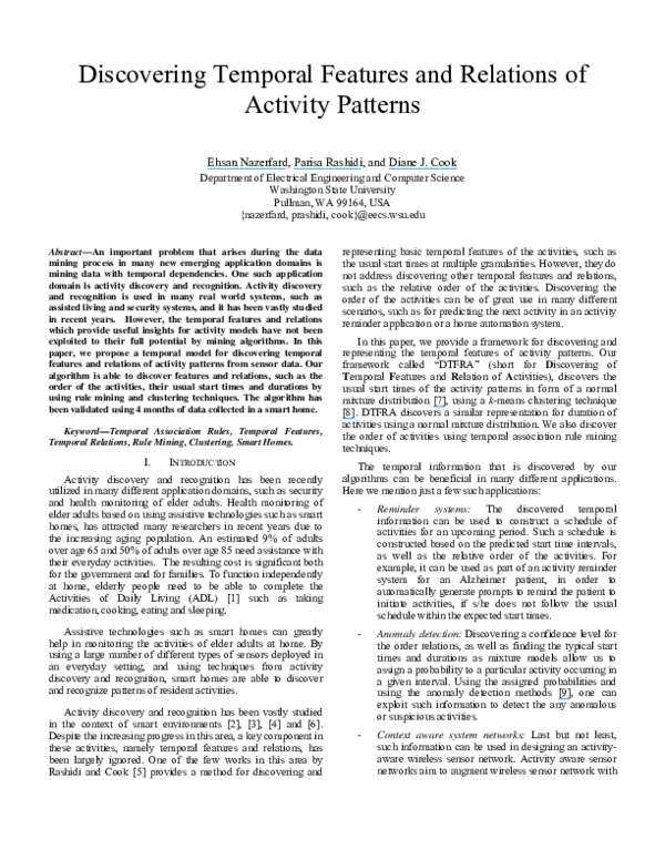 (PDF) Discovering temporal features and relations of activity patterns
