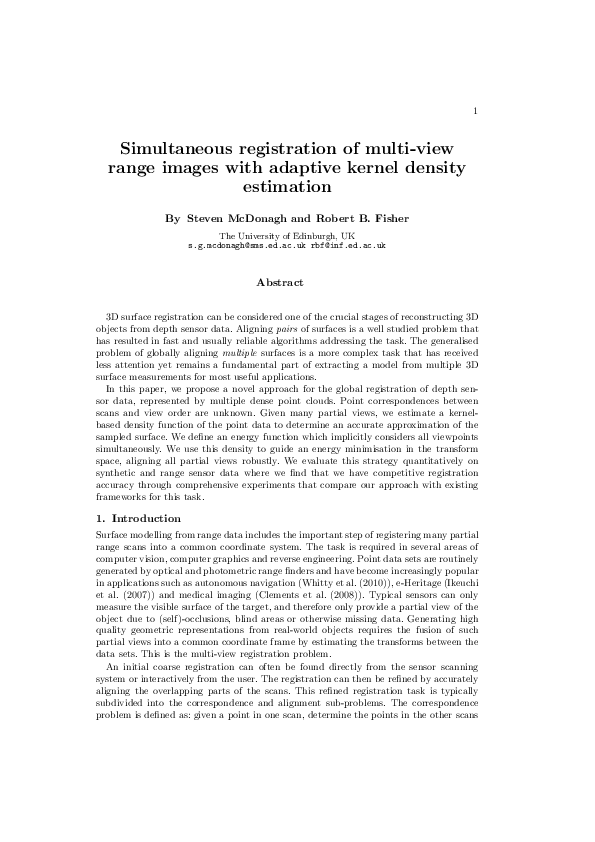 (PDF) Simultaneous registration of multi-view range images with adaptive kernel density ...