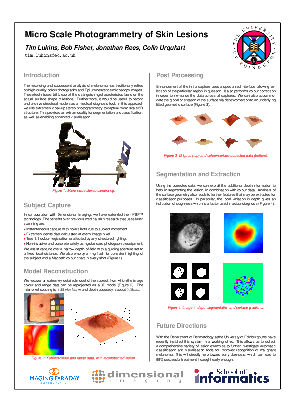 (PDF) Micro Scale Photogrammetry of Skin Lesions