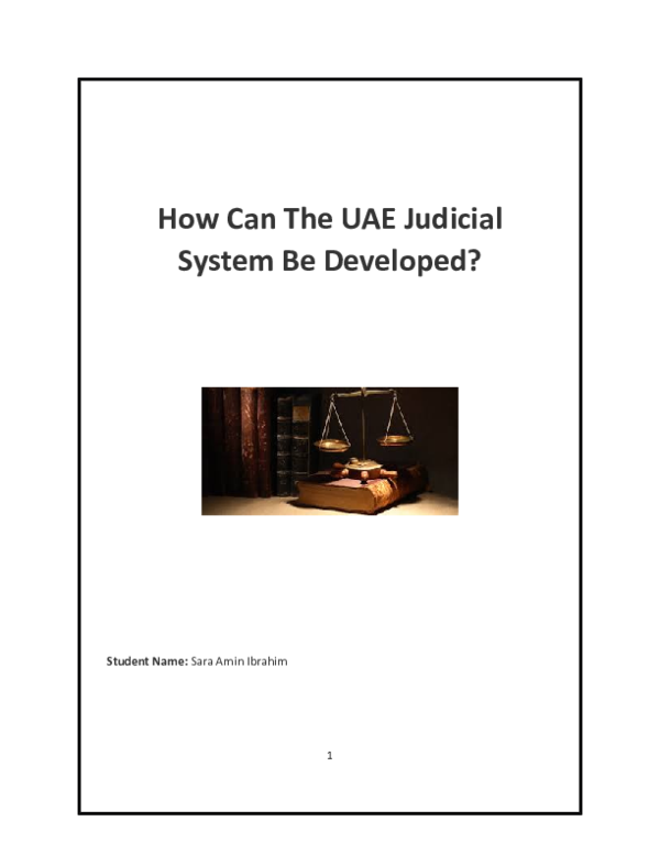 (DOC) How Can The UAE Judicial System Be Developed?