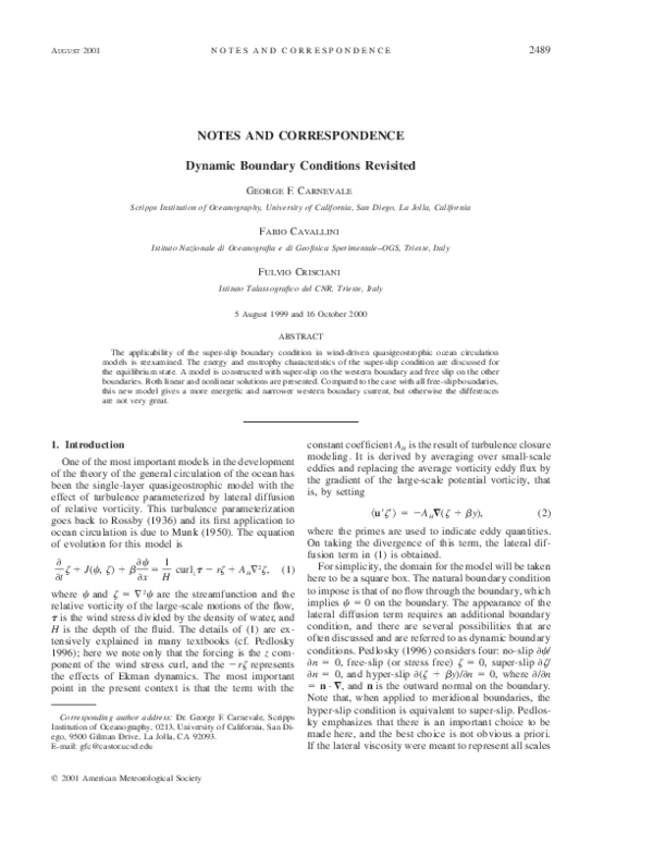 Pdf Dynamic Boundary Conditions Revisited