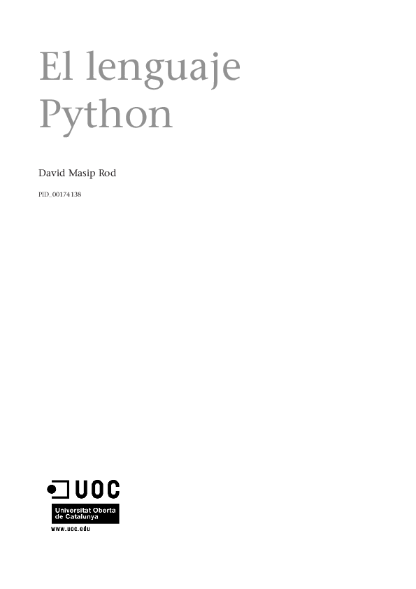 (PDF) El lenguaje Python