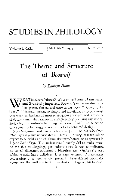 (PDF) The Theme and Structure of Beowulf