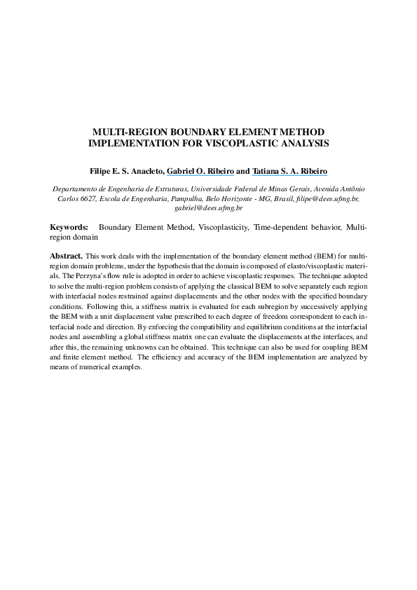 Pdf Multi Region Boundary Element Method Implementation For