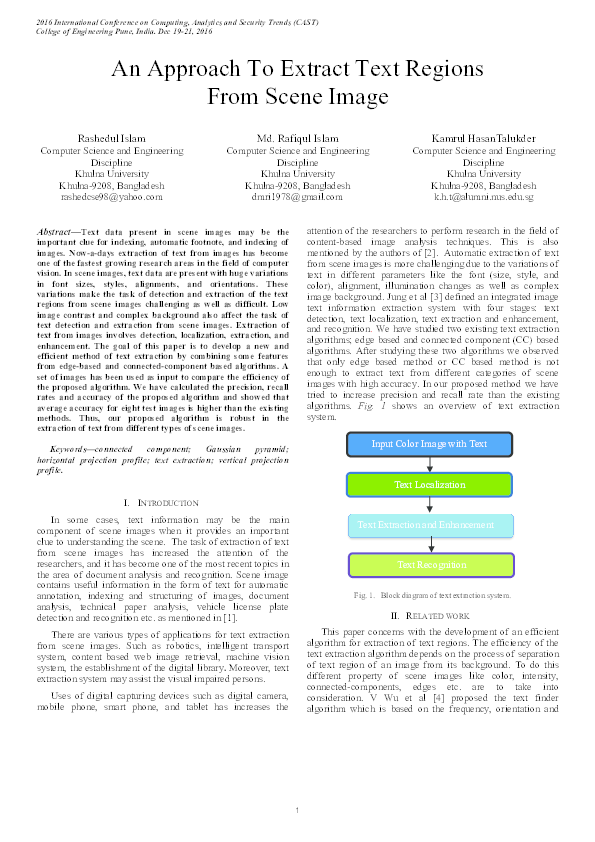 (PDF) An Approach To Extract Text Regions From Scene Image