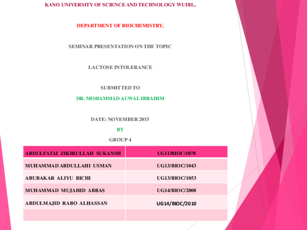 (PPT) Lactose intolerance presentation