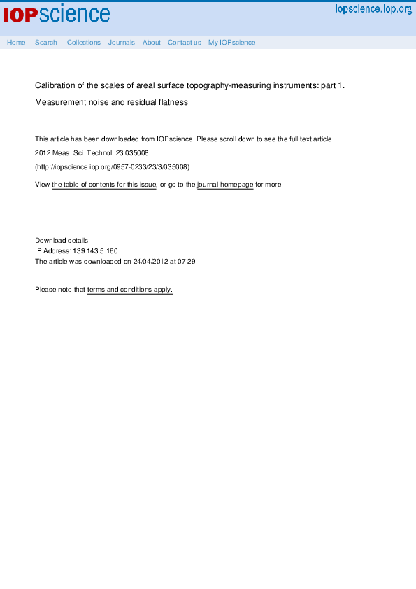 (PDF) Calibration of the scales of areal surface topography-measuring ...