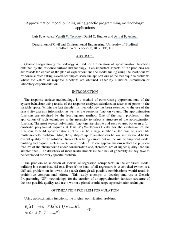 Pdf Approximation Model Using Genetic Programming Methodology Applications Luis Caleb