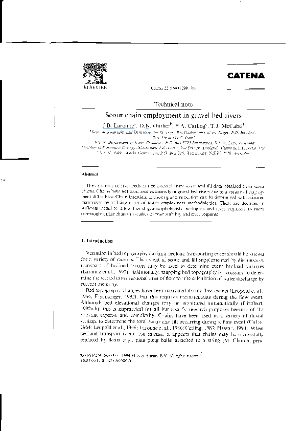 (PDF) Scour chain employment in gravel bed rivers