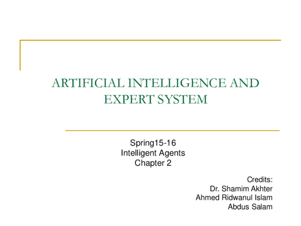 (PPT) L2 - Intelligent Agents