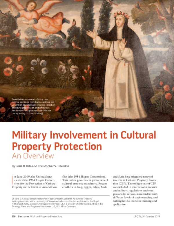 (PDF) Military Involvement in Cultural Property Protection An Overview