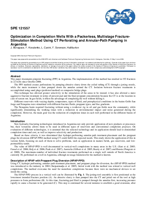 (PDF) Optimization in completion wells with Packerless Multistage ...