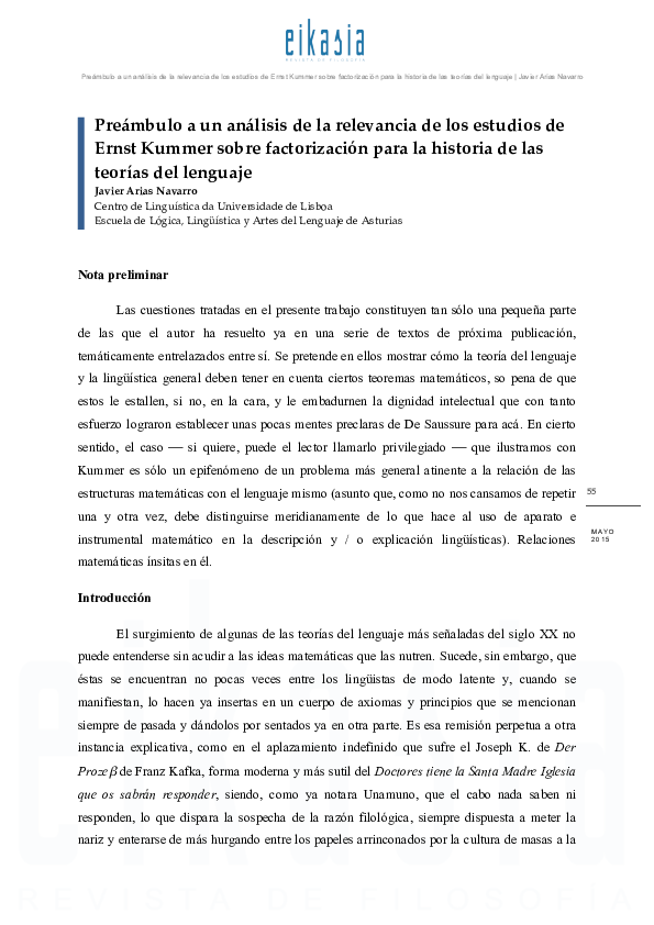 (PDF) Preámbulo a un análisis de la relevancia de los estudios de Ernst ...