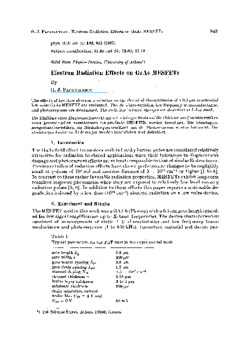 (PDF) Effects of RF life-test on LF electrical parameters of GaAs power ...