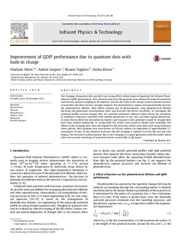 (PDF) Improvement of QDIP performance due to quantum dots with built-in ...