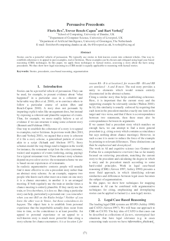 (PDF) Persuasive Precedents