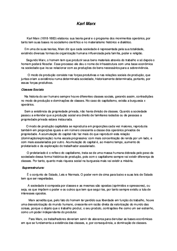 (DOC) Karl Marx