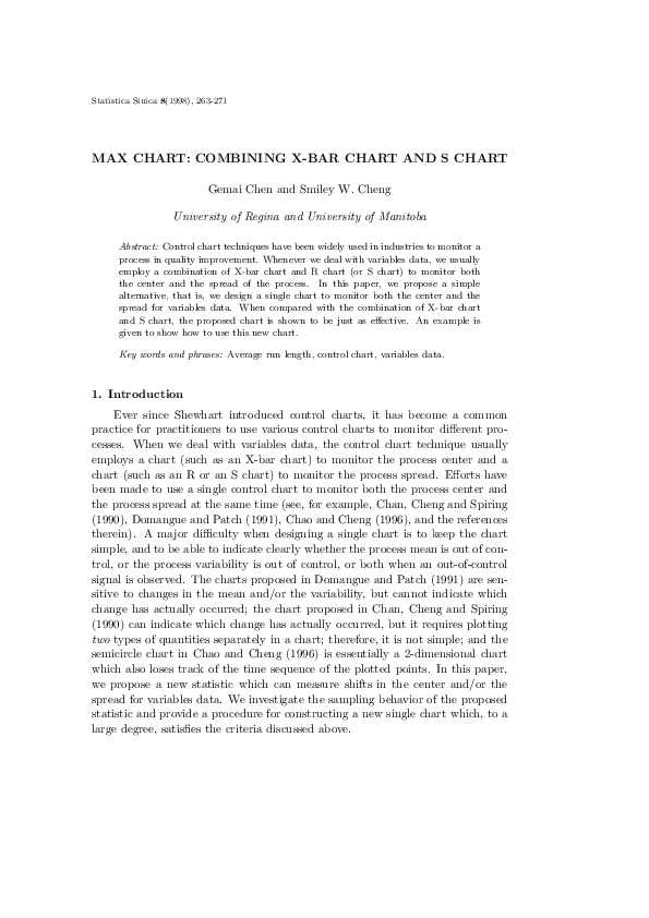 (PDF) Max Chart: Combining X-Bar Chart and S Chart