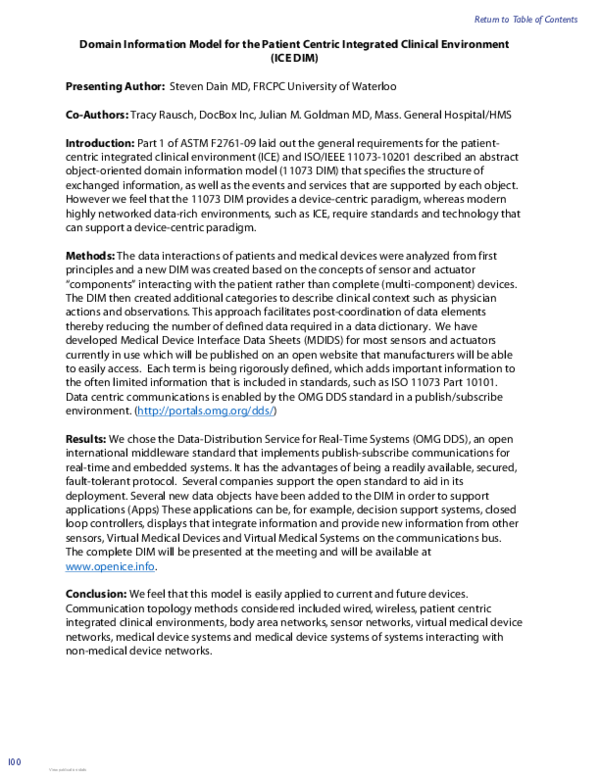 (PDF) Domain Information Model for the Patient Centric Integrated ...