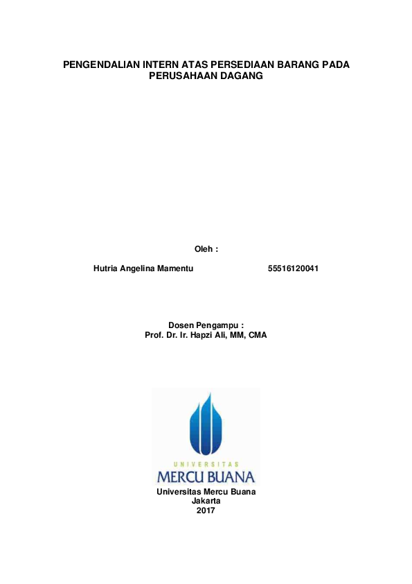(PDF) PENGENDALIAN INTERN ATAS PERSEDIAAN BARANG PADA PERUSAHAAN DAGANG