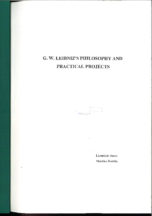 (PDF) Leibniz's theory of universal language