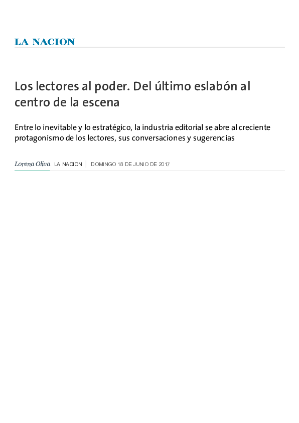 (PDF) Los lectores al poder. Del último eslabón al centro de la escena