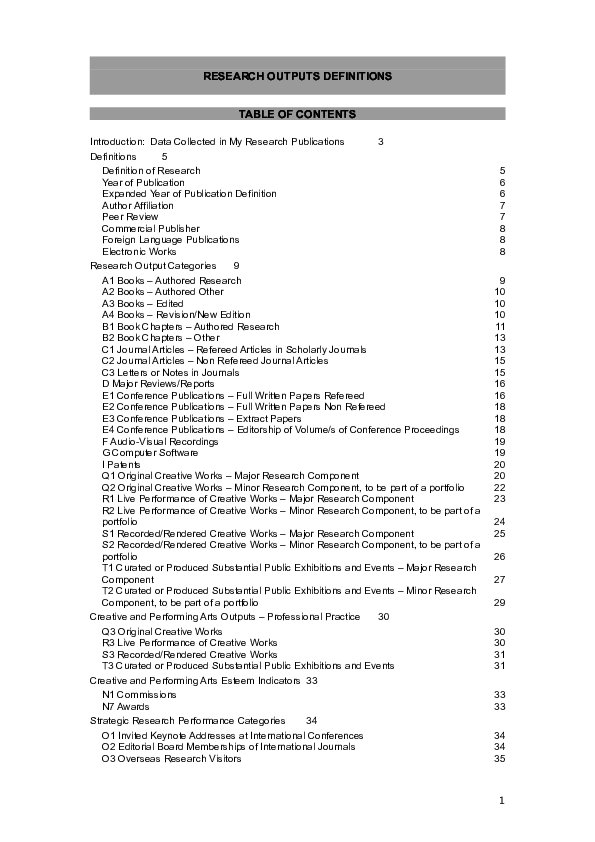 (DOC) Research Outputs Definitions