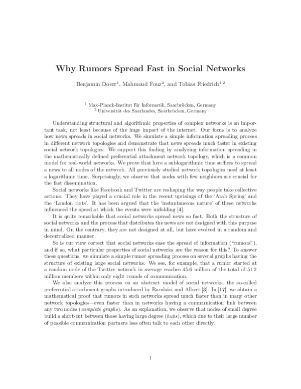 (PDF) Increasing the Flow of Rumors in Social Networks by Spreading ...