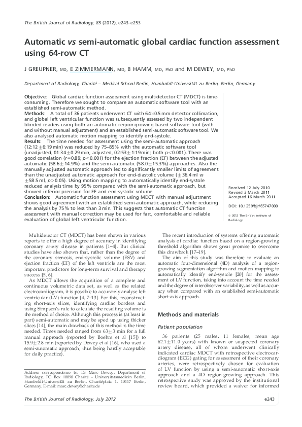 (PDF) Automatic vs semi-automatic global cardiac function assessment ...