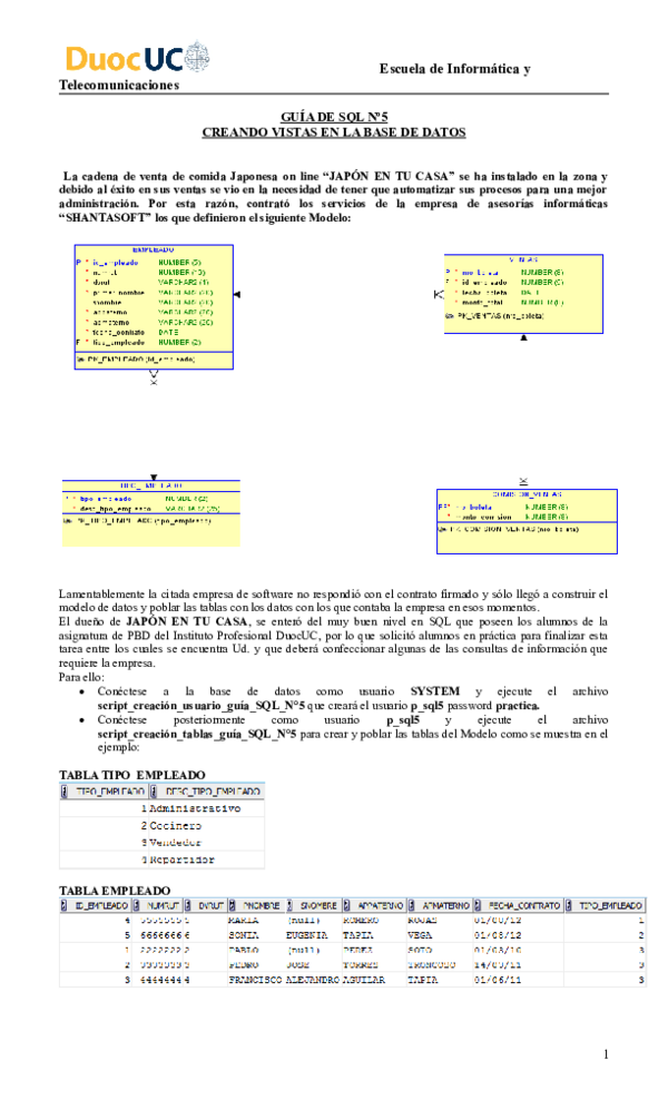 (DOC) GUÍA DE SQL Nº5 CREANDO VISTAS EN LA BASE DE DATOS