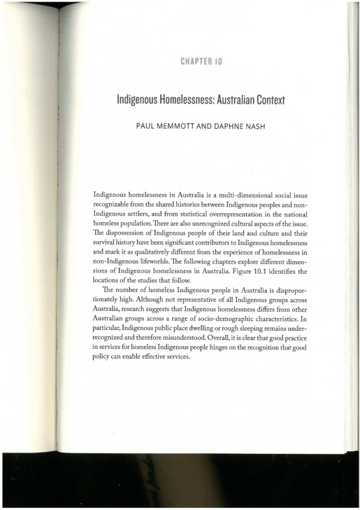 (PDF) Indigenous Homelessness: Australian Context