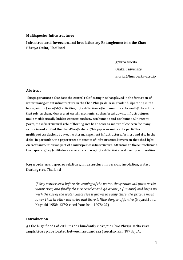 (PDF) Multispecies Infrastructure: Infrastructural Inversion and ...