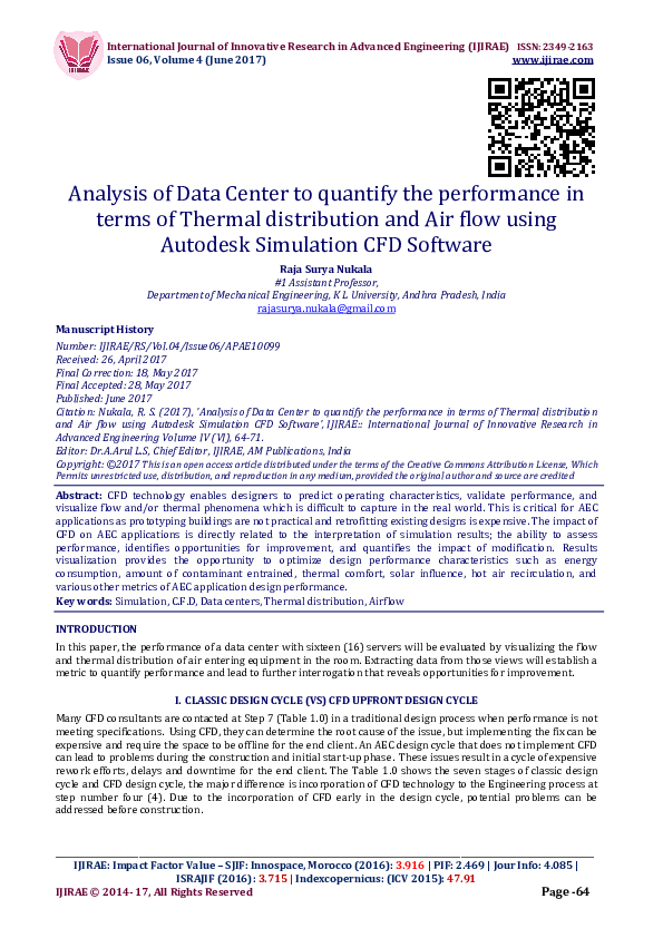 (PDF) Analysis of Data Center to quantify the performance in terms of Thermal distribution and ...