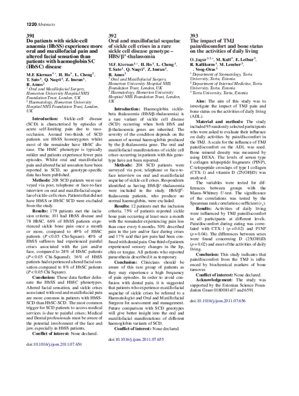 (PDF) The impact of TMJ pain/discomfort and bone status on the ...