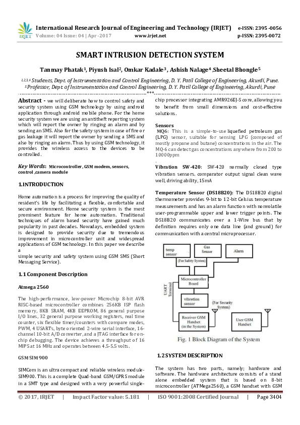Pdf Smart Intrusion Detection System